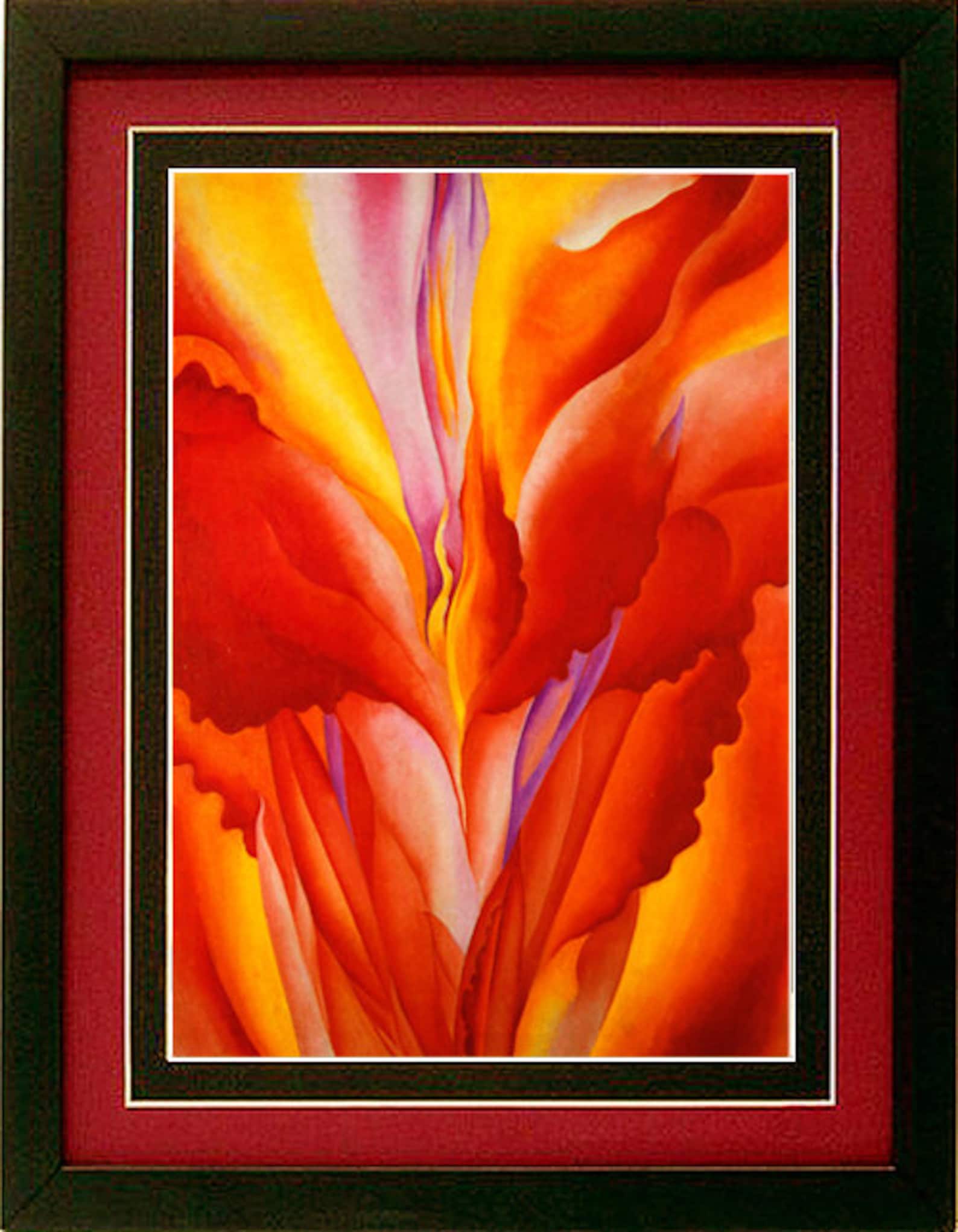 Red Canna Georgia O'keeffe Flower Art Framed Poster 12x15 | Etsy
