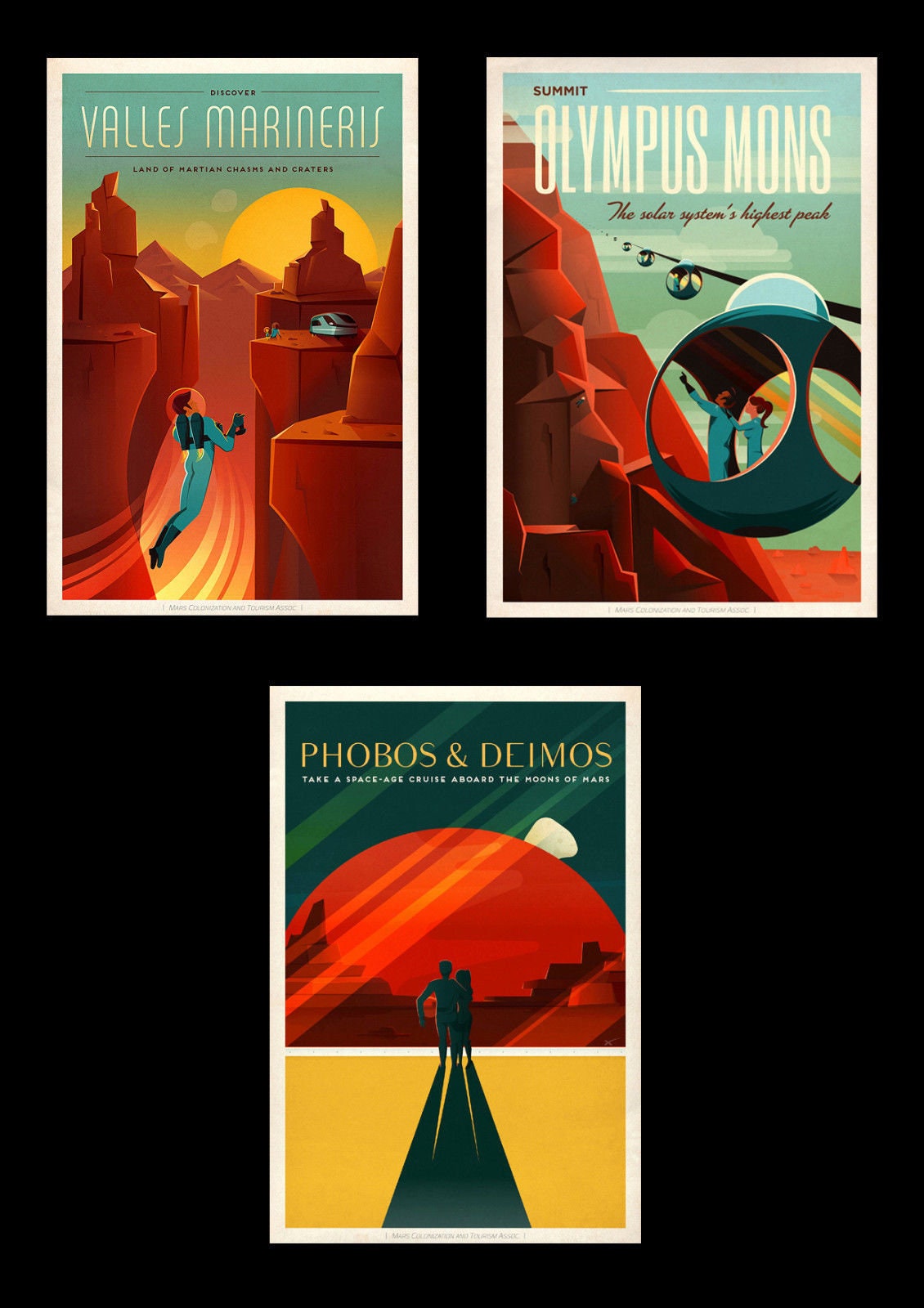 Mars Spacex Poster Set Many Sizes Available - Etsy