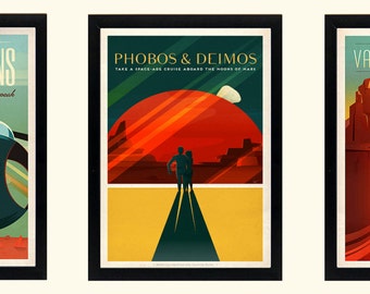 Spacex Mars Poster Vallis Marineris A Quality Framed | Etsy