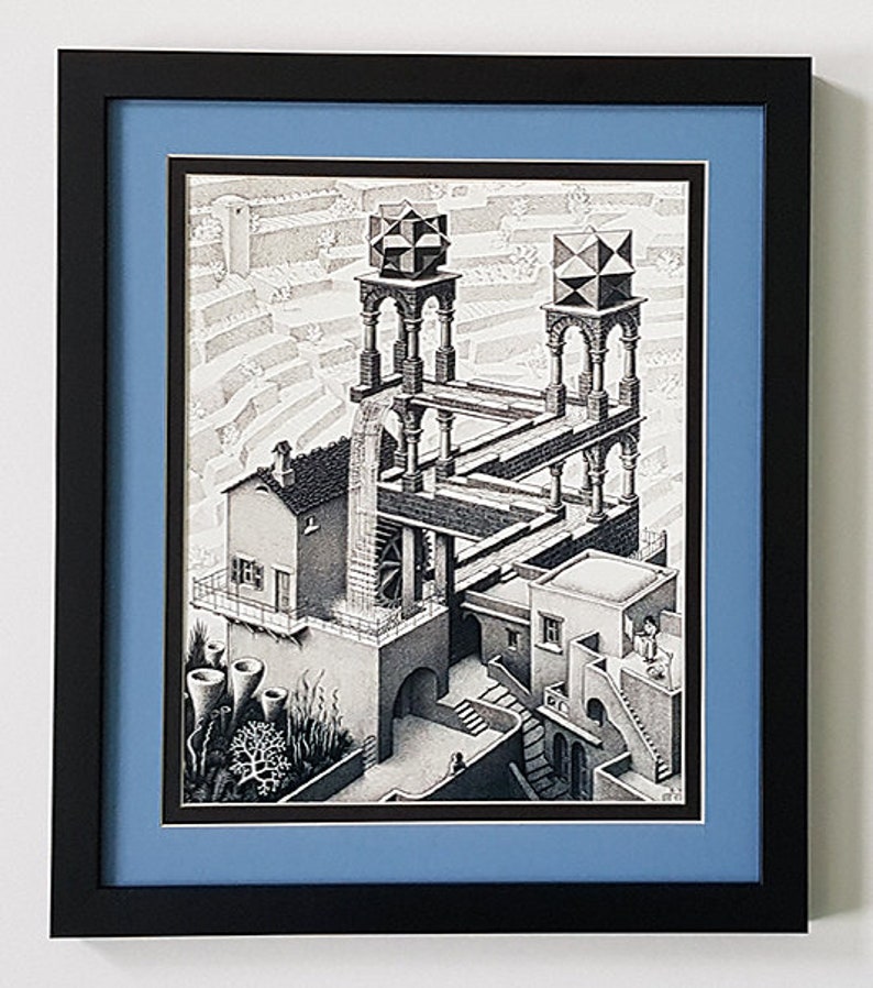 M.C. Escher Waterfall Framed Poster Print Custom Framed Many - Etsy