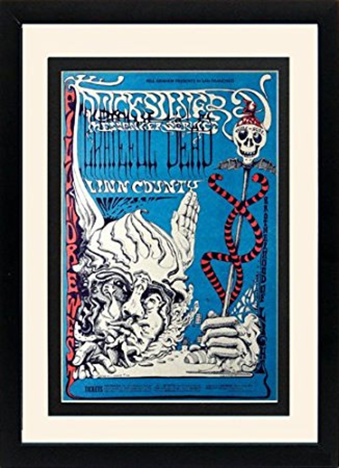 Grateful Dead Concert Poster Framed And Mated 15x20 Inches Etsy