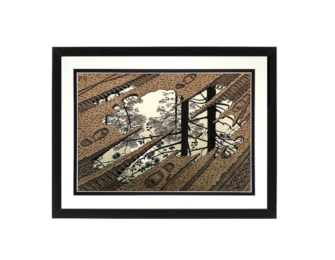 M.C. Escher Art Print Puddle - Etsy