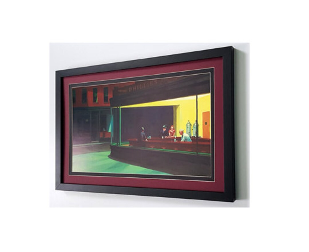 Night Hawks by Edward Hopper Diner Scene Custom Framed Finest Quality ...