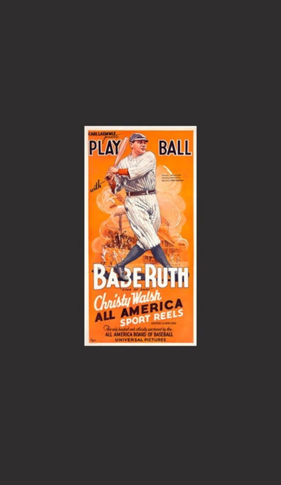 Babe Ruth King of Swat Poster Finest Quality Many Sizes Available - Etsy