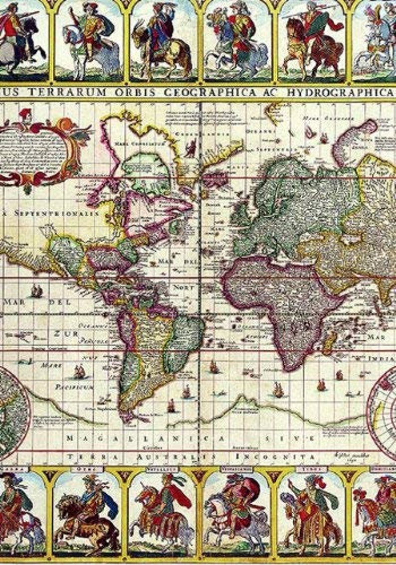 1584 World Map Cartography By Piscator Highest Quality | Etsy
