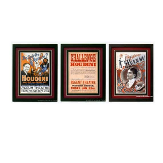Houdini Posters Set of 3 - Etsy