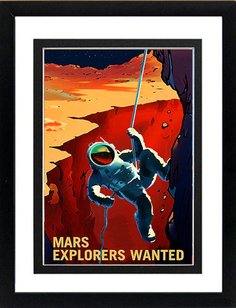 NASA Poster Mars Explorers Wanted Framed Display Various Sizes - Etsy