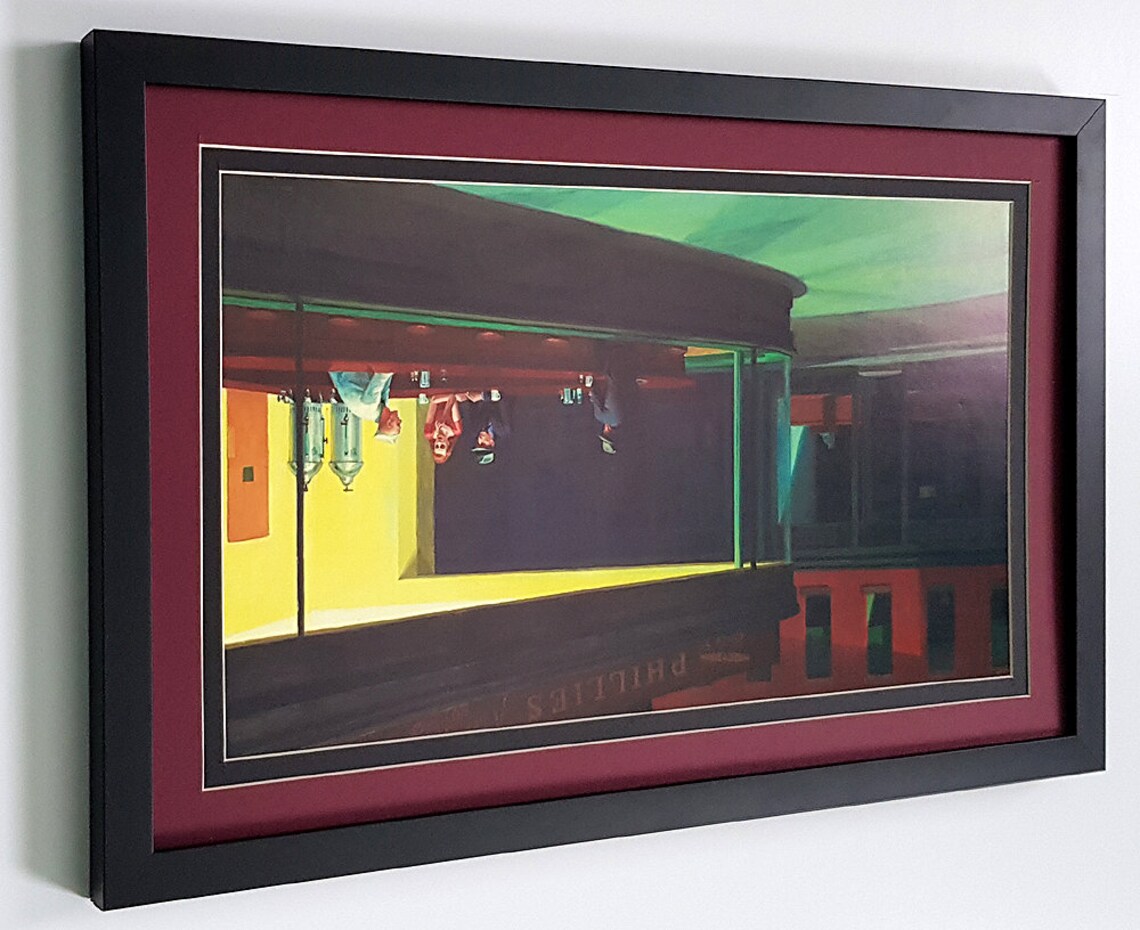 Night Hawks by Edward Hopper Diner Scene Custom Framed Finest - Etsy Sweden
