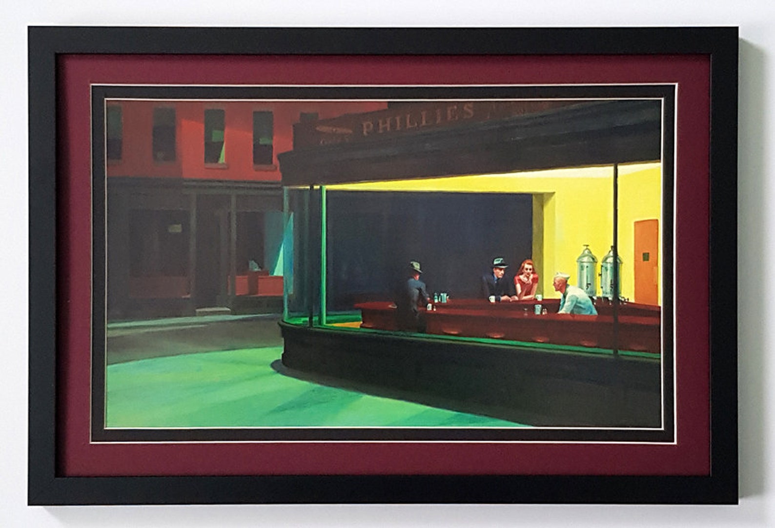 Night Hawks by Edward Hopper Diner Scene Custom Framed Finest - Etsy Sweden