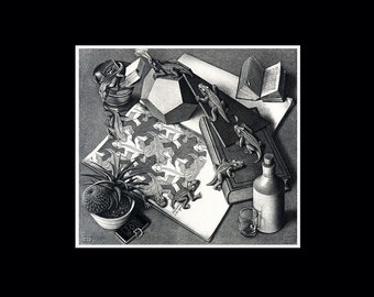 MC Escher Print, Escher Art, reptiles, Circa 1943, Vintage Print, Book ...