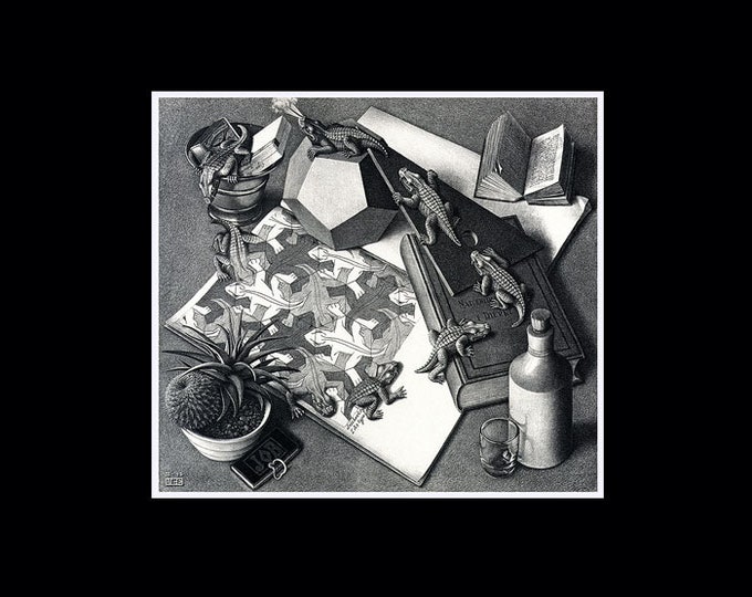 M.C. Escher Print REPTILES, May 1943 Lithograph, Vintage Fine Art Print ...