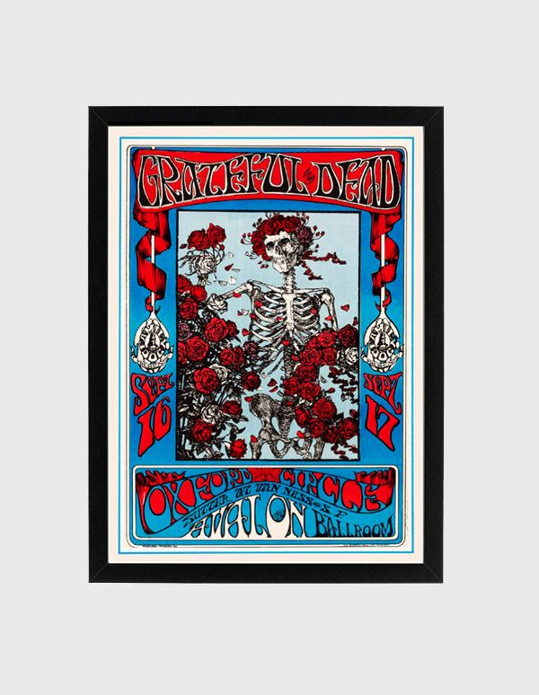 The Grateful Dead Skeleton & Roses Poster Expertly Custom Framed - Etsy