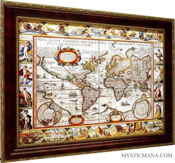 Framed Old World Map Cartography by Willem Blaeu Theatrum - Etsy