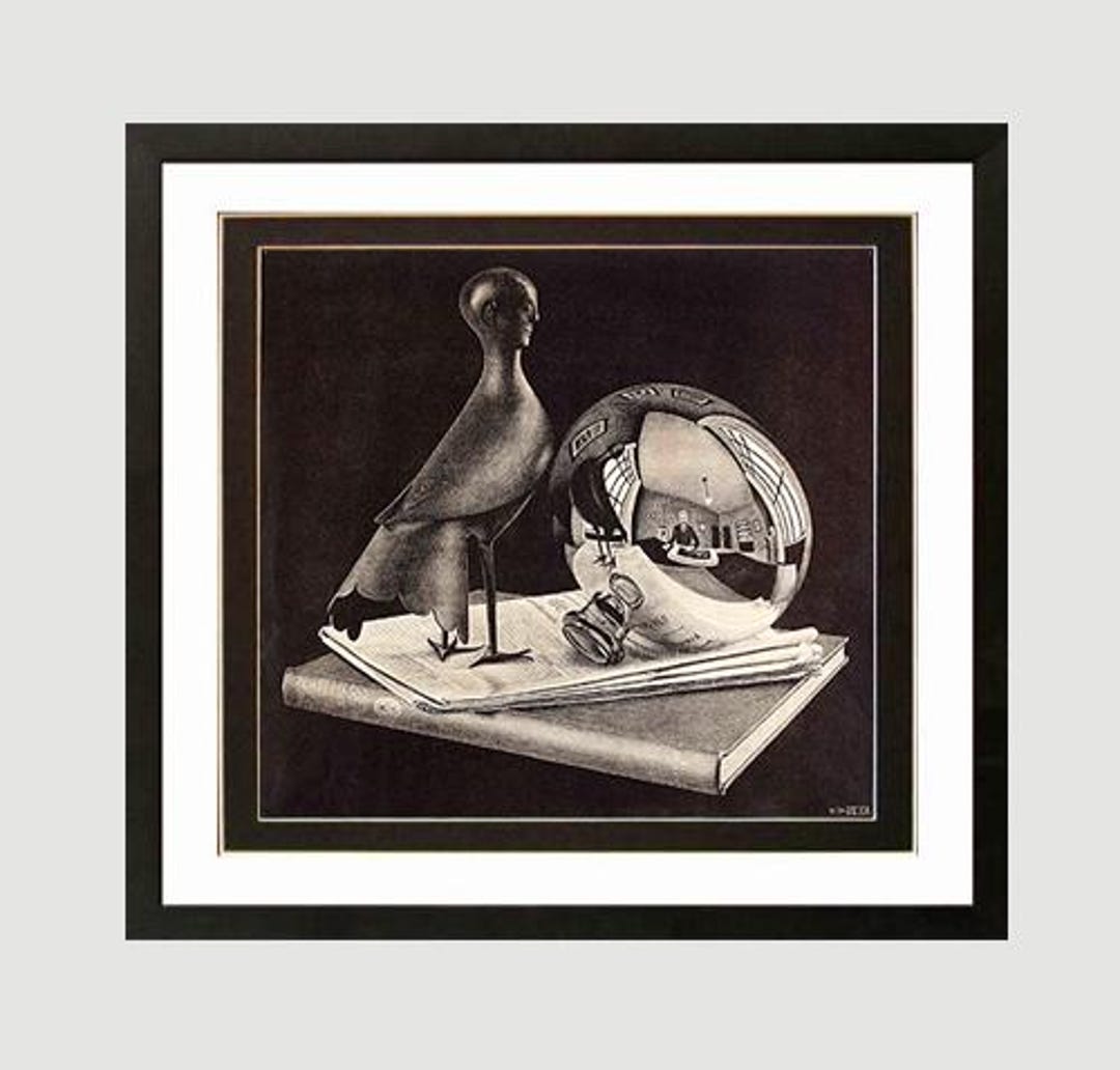 M.C. Escher Still Life Bird Spherical Mirror - Etsy