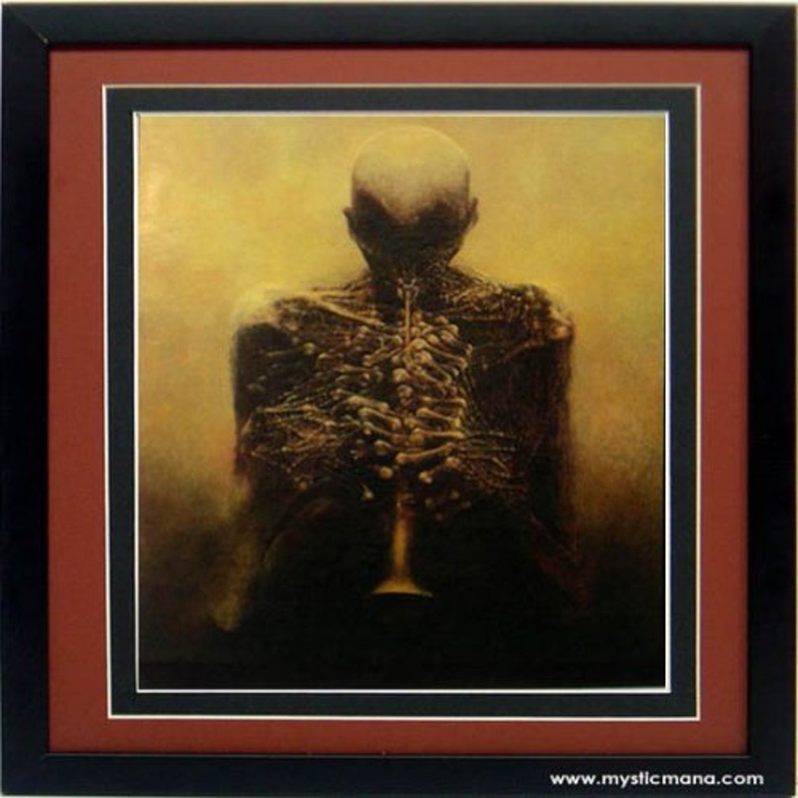 Framed Beksinski Art Poster Horn Player - Etsy