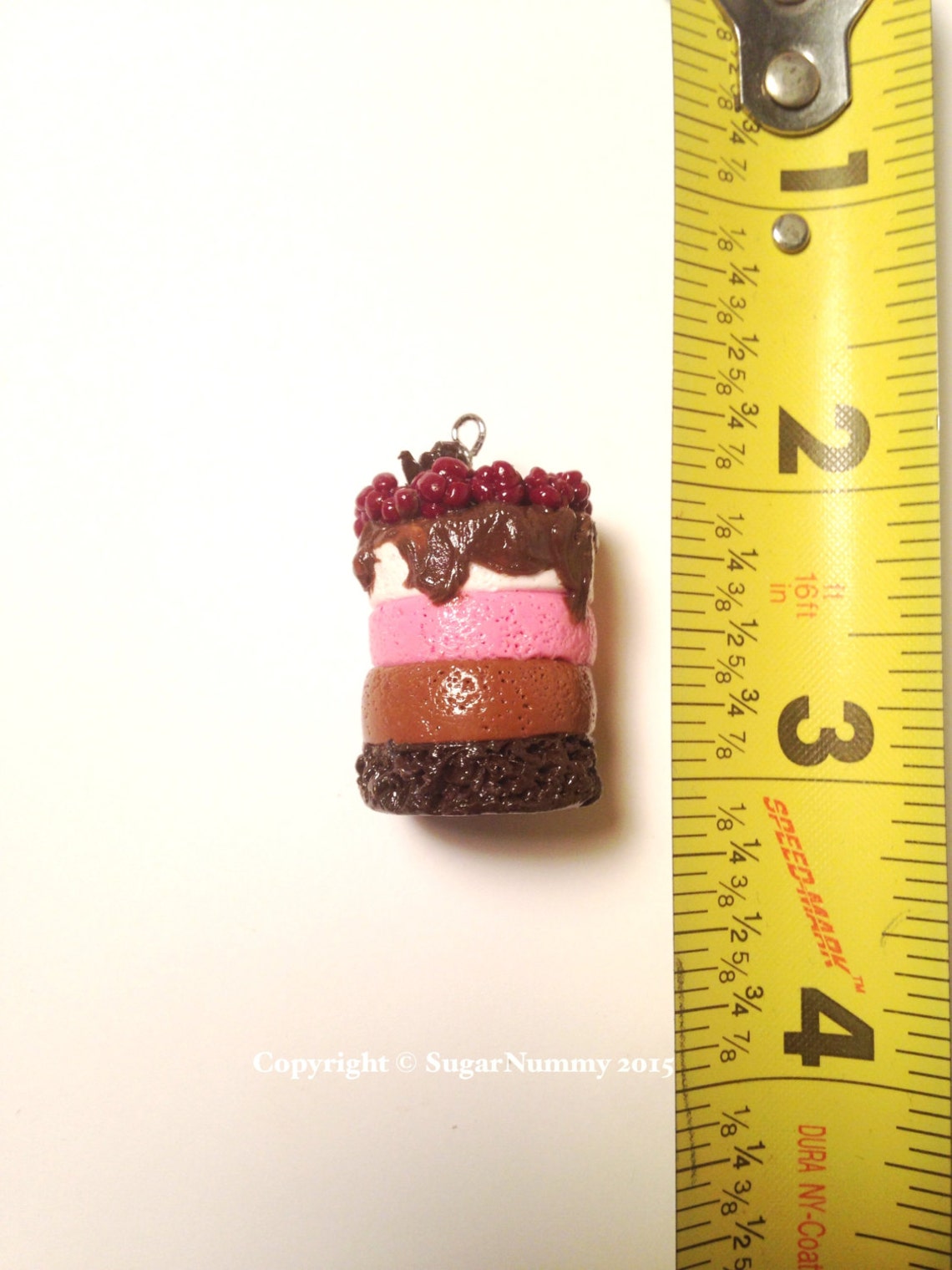Cake Charms, Polymer Clay Charms, Tiny Clay Food, Neapolitan Cake, Ice ...