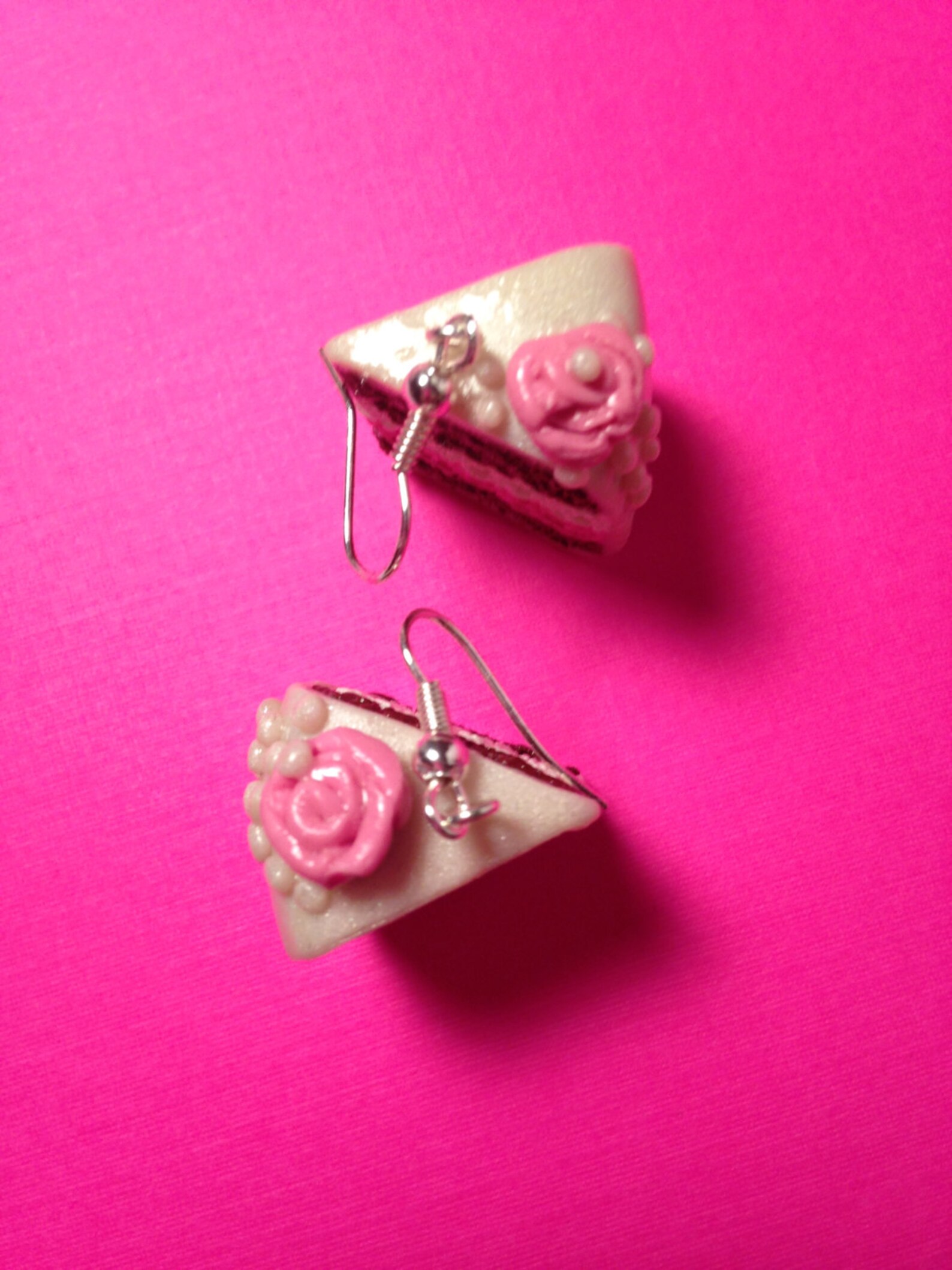 Neopolitan Cake Earrings, Cake Jewelry, Polymer Clay, Kawaii Clay ...