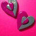 Polymer Clay Teal & Pink Heart Magnet Set - Heart Magnets - Turquoise ...