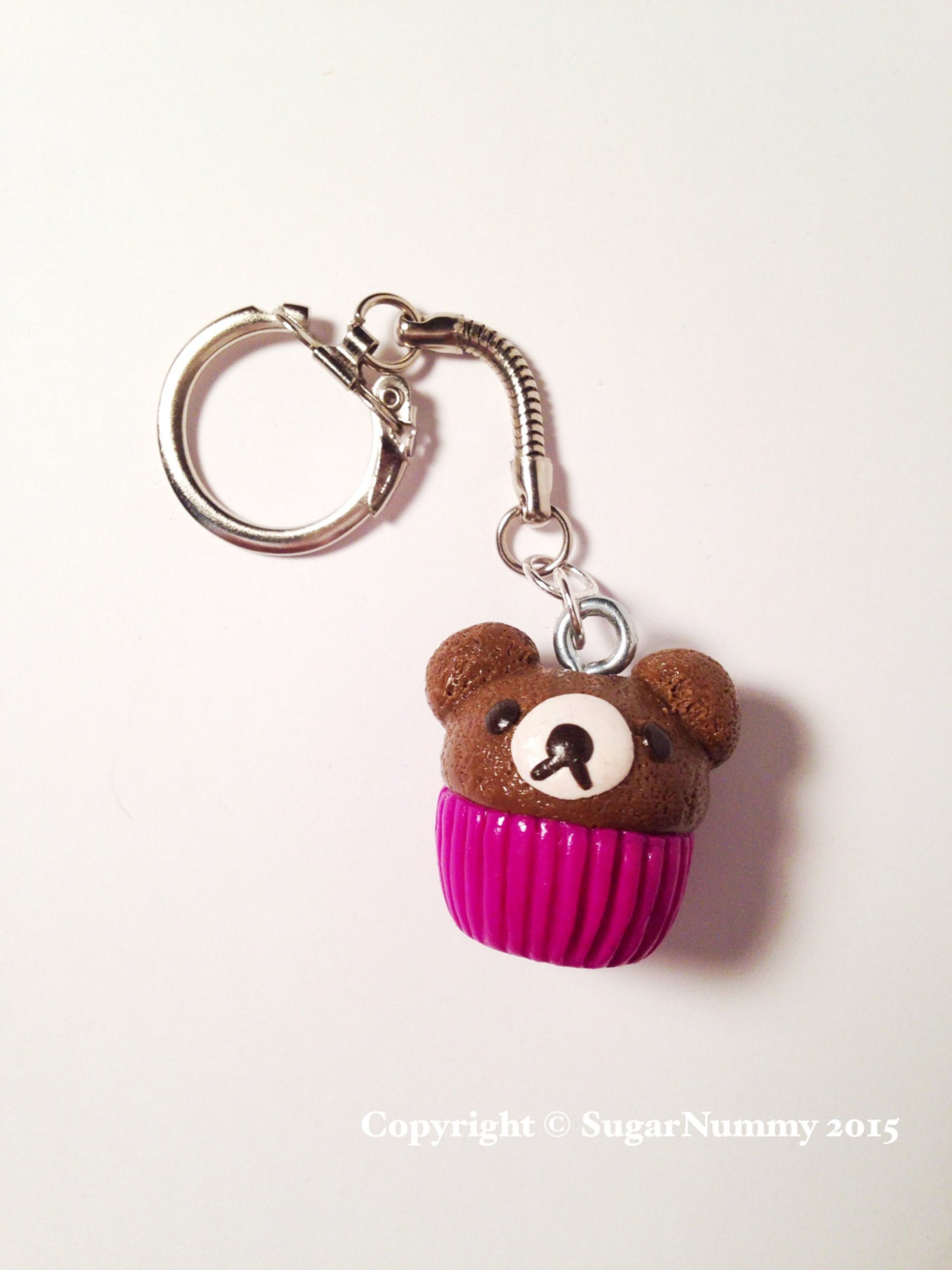 Cupcake Key Chain Bear Cupcake Polymer Clay Charm Cupcake - Etsy