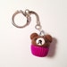 Cupcake Key Chain, Bear Cupcake, Polymer Clay Charm, Cupcake Charm ...