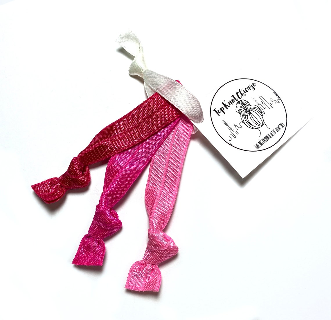 Pink Hair Ties Pink Ombre Hair Elastics Hair Accessories - Etsy