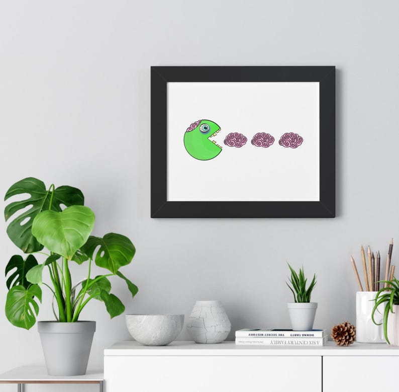 Zombie Pac-man PNG Digital Download Creepy Zombie Brains Halloween - Etsy