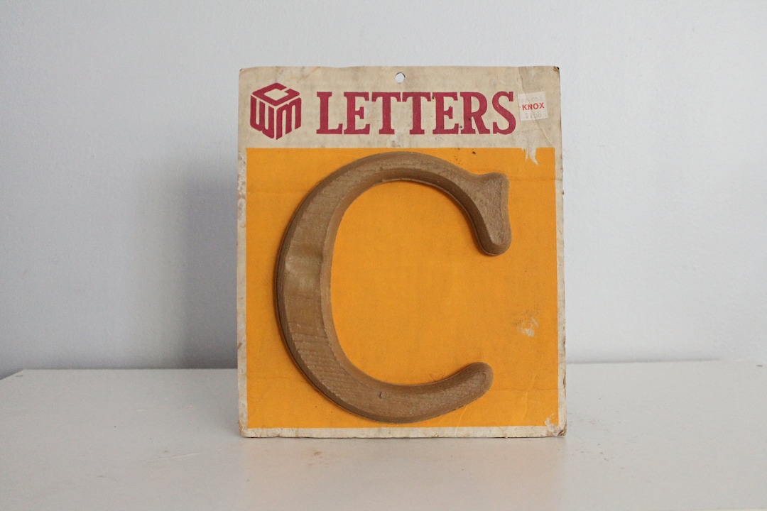 CUTE Vintage Letter C Wall Decor, Plastic Wood Grain Style, Kids Room ...