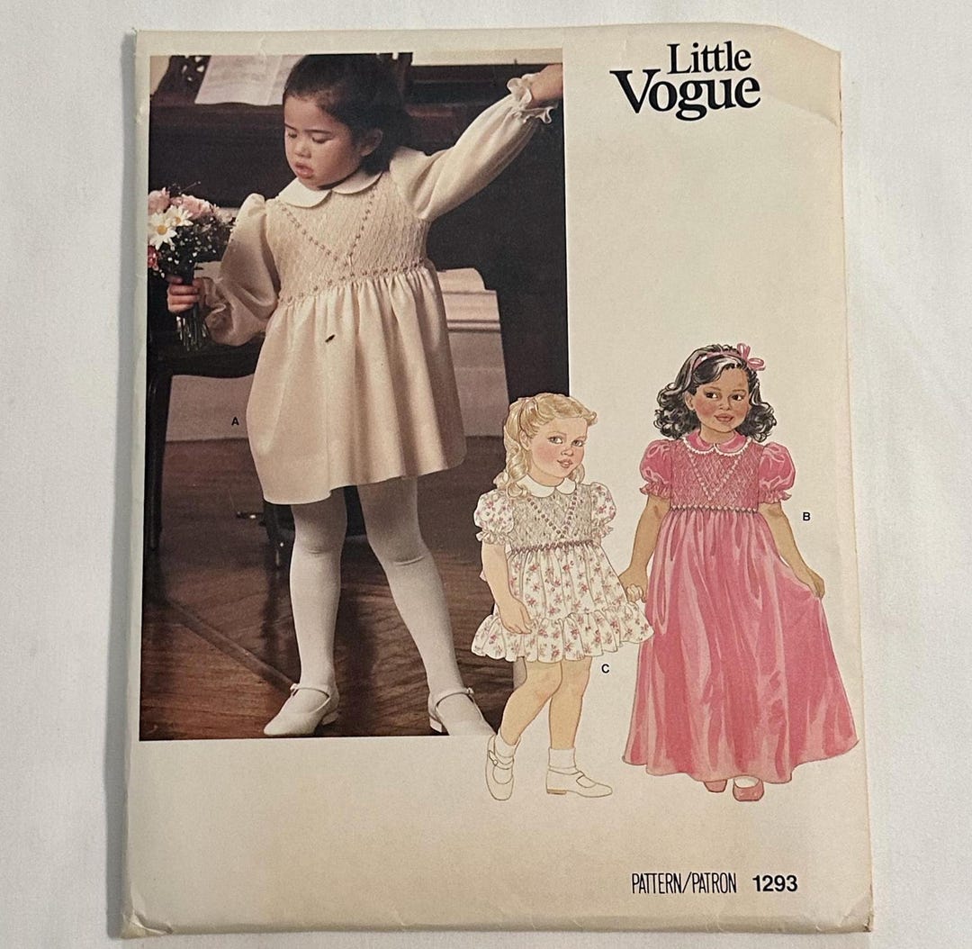 Vintage Little Vogue 1293 Girls Dress Sewing Pattern, Size 4 - Etsy