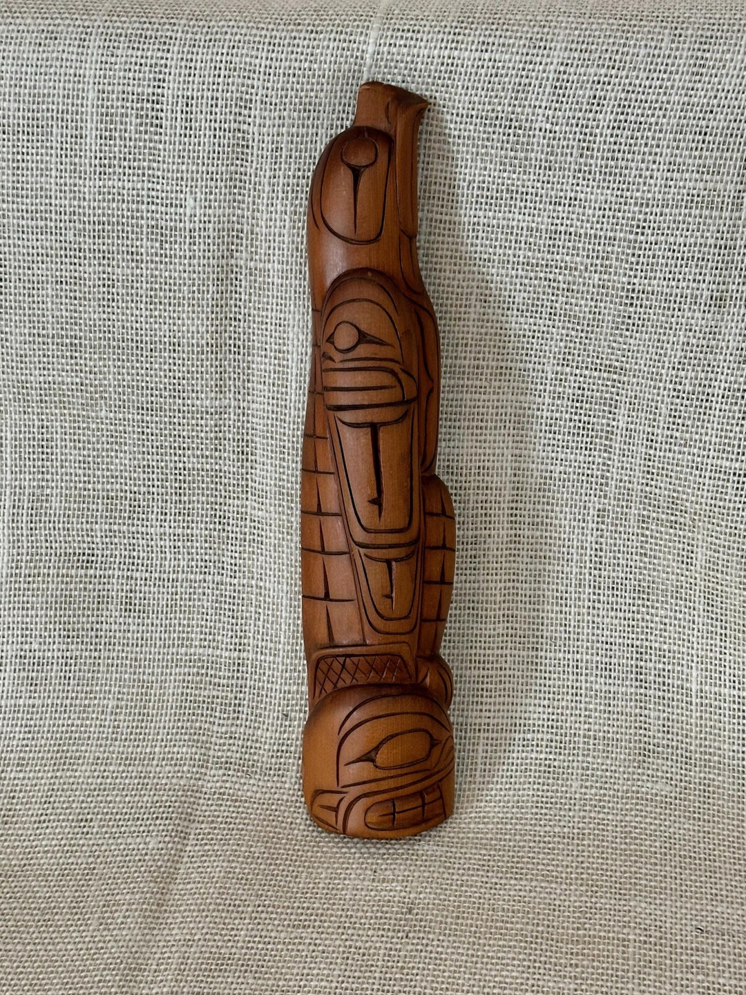 Hand Carved Wood Totem by Tom Williams, Squamish Nation Carver, First ...