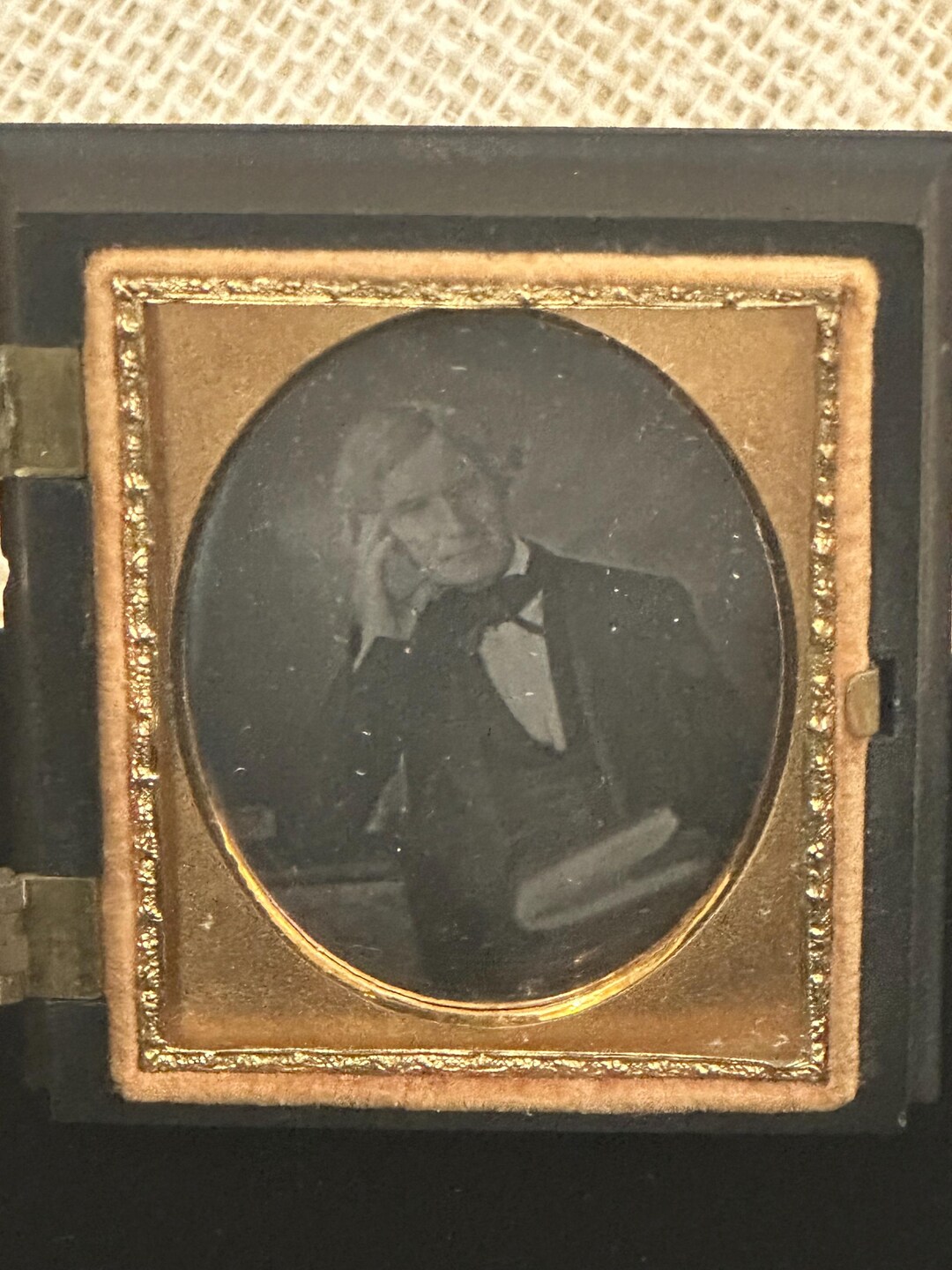 Pre Civil War Era Daguerreotype: Man With Book, Gutta Percha Case - Etsy