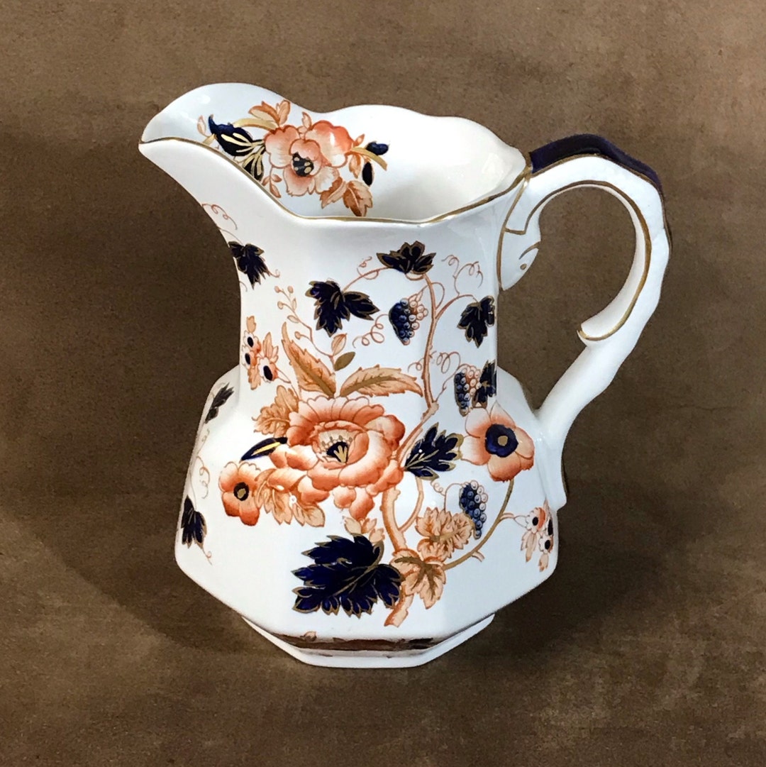 Enoch Wedgwood Windermere Pitcher: Imari Style Cobalt Blue & Gold - Etsy