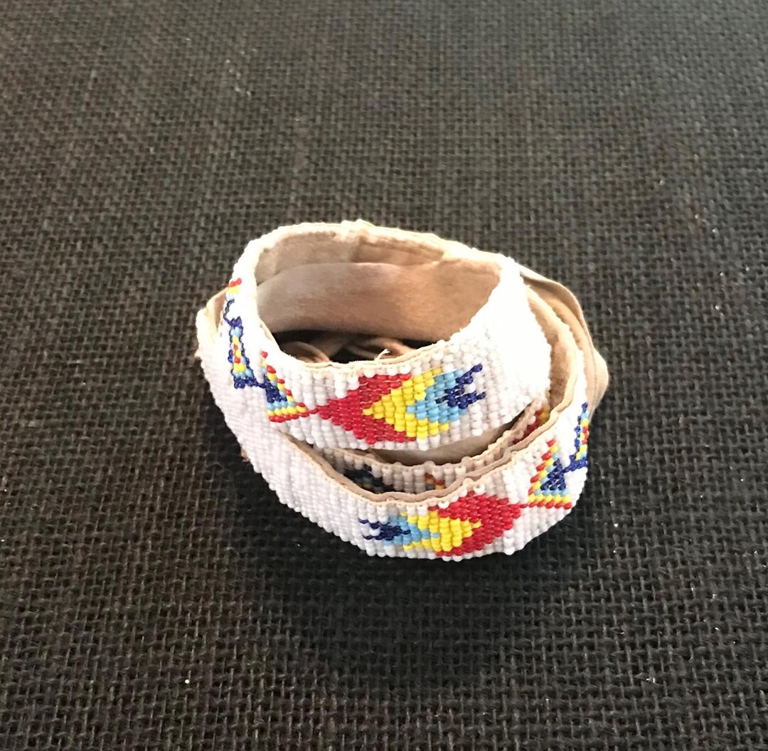 Antique Beaded Sash or Belt, Fine Goat Skin and Hand Loomed Seed Beads ...