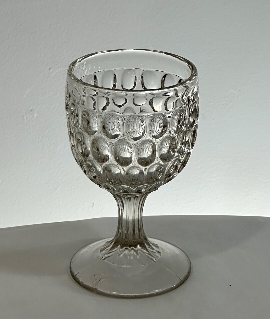 Giant Baby Thumbprint, Argus EAPG Wine or Water Goblet, Unknown Maker ...