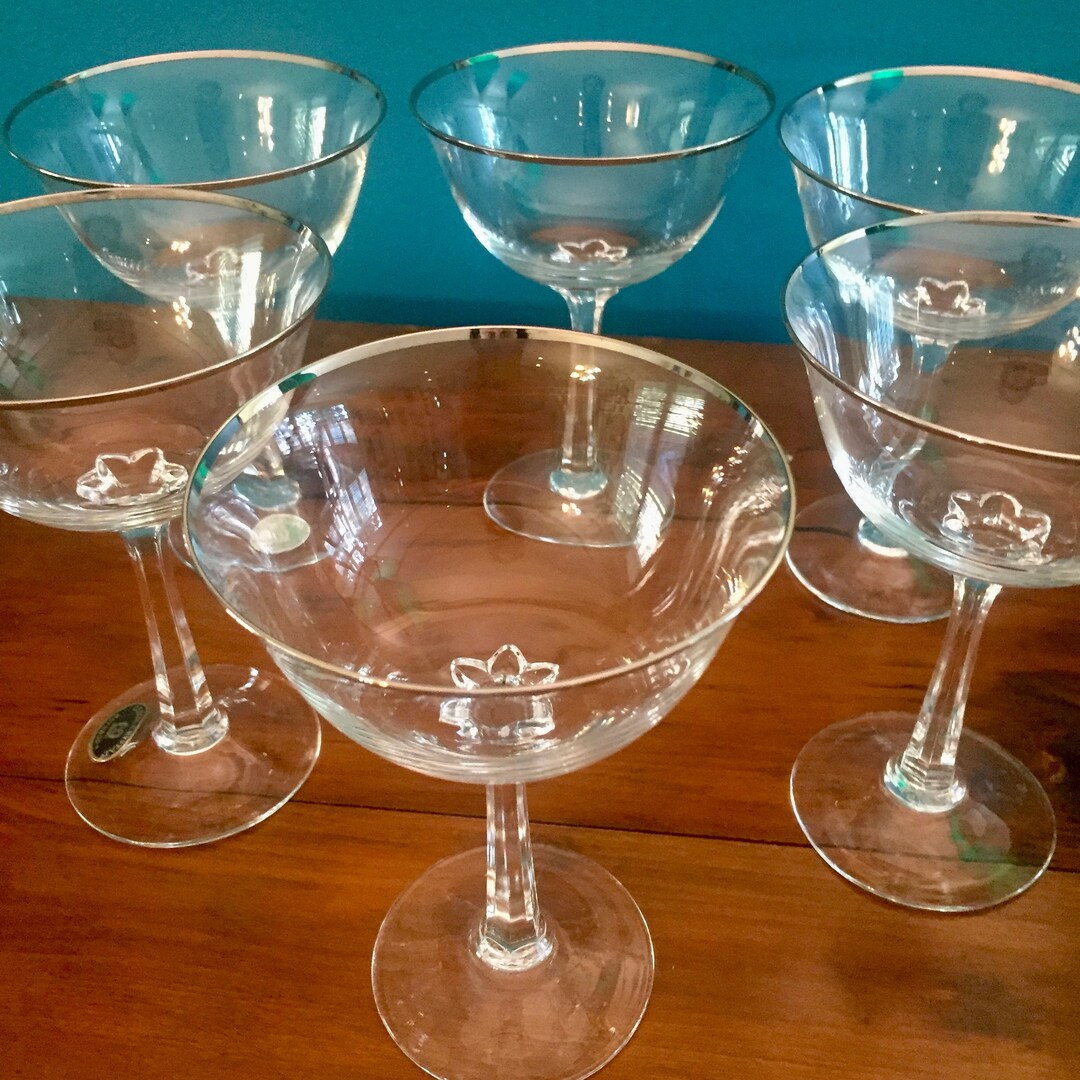 Lenox maywood Platinum Rim Pattern Crystal Stemware, Coupe Glass ...