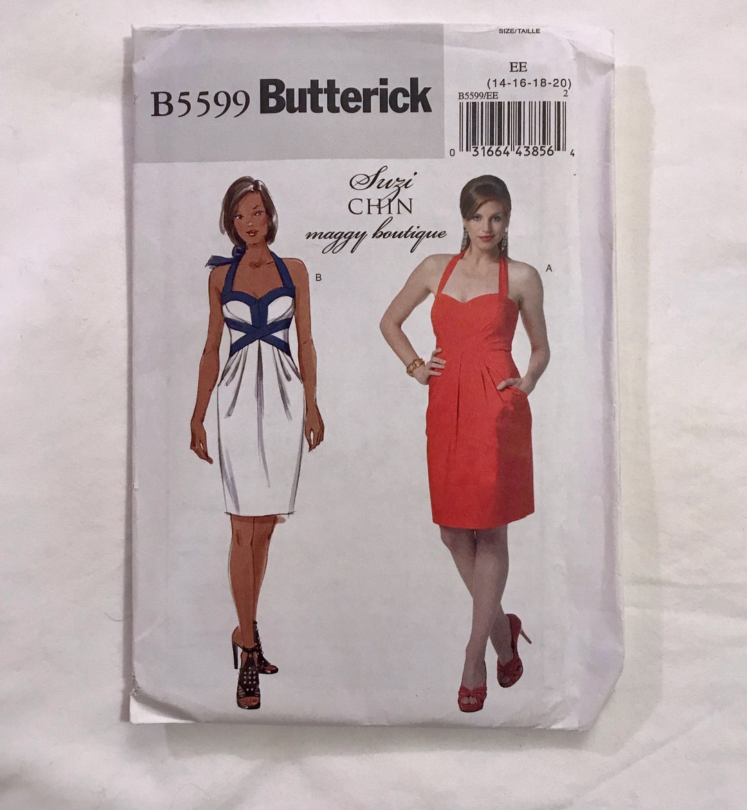 Suzi Chin Halter Sundress Sewing Pattern: Butterick 5662, Sizes 14-20 ...