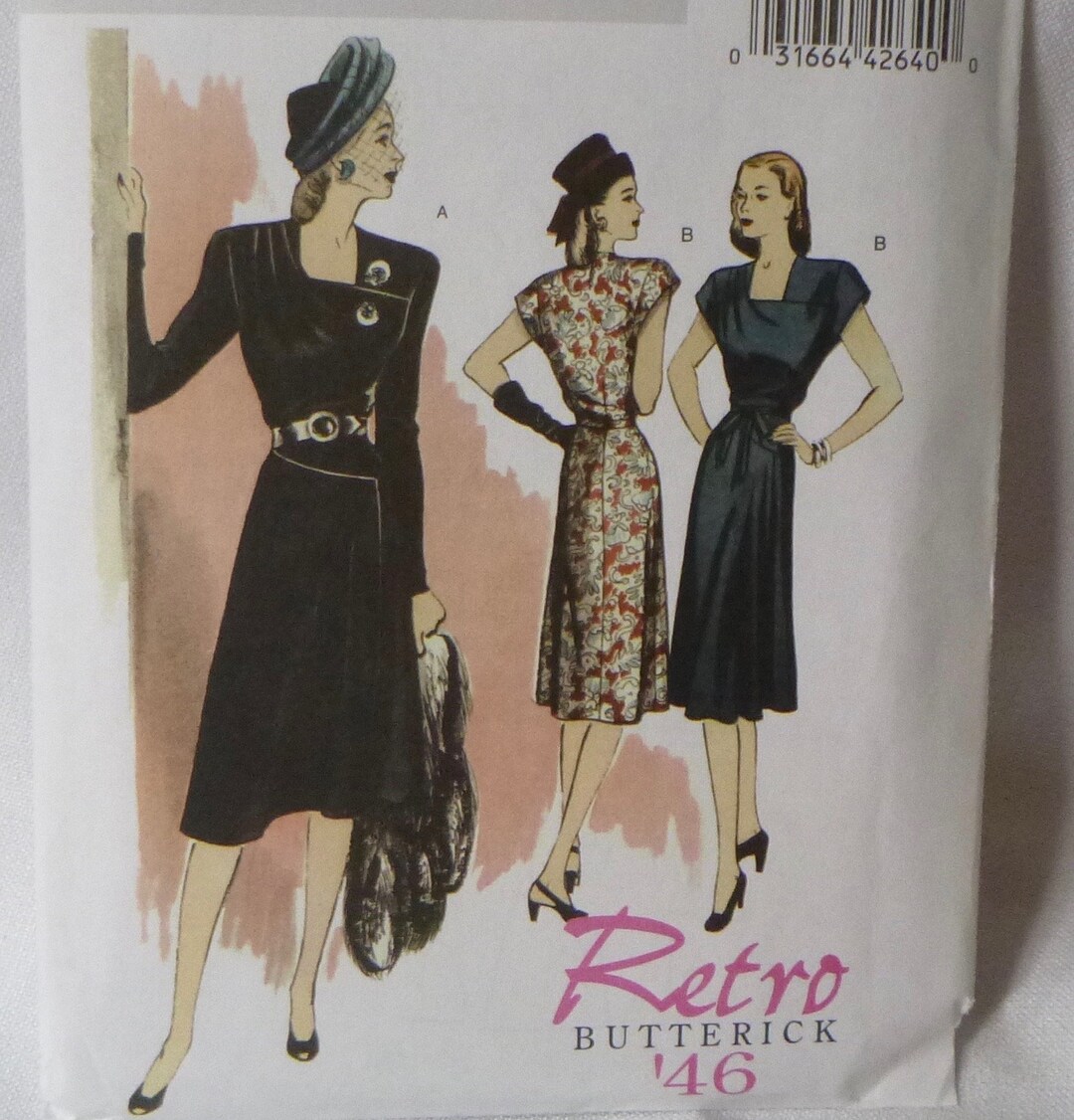 Butterick B2581 Sewing Pattern, 1946 Dress Design With Asymmetric Lines, Size 14-22, Uncut - Etsy