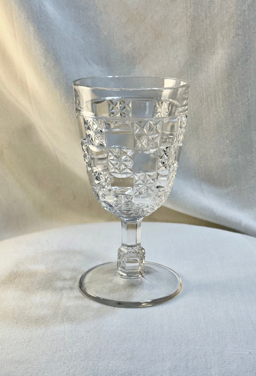 Bellaire Log and Star, Cube and Diamond, Antique Goblet, Early American ...