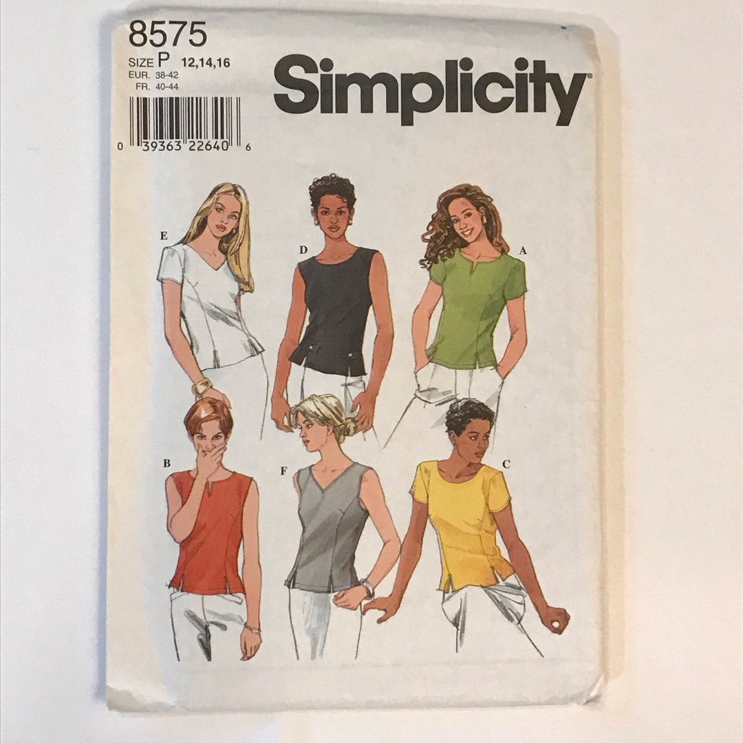 Simplicity 8575 Sewing Pattern: Princess Seam Top, Size 12-16, Uncut - Etsy
