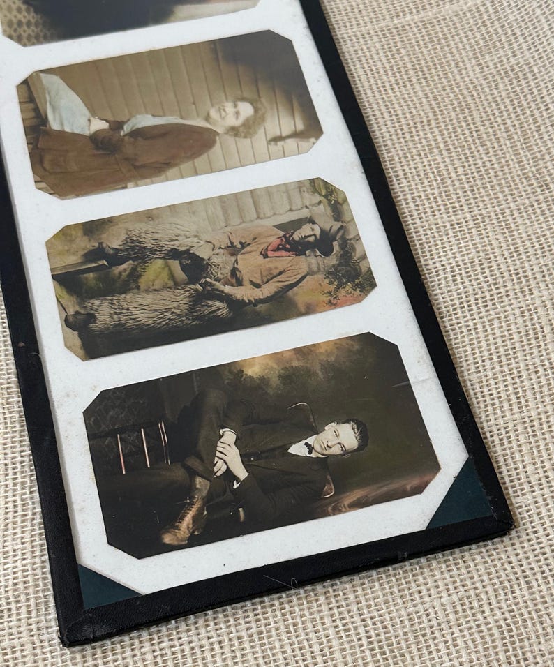 Antique Family Photo Collage: Hand-colored Cowboy, Cabinet Photos ...