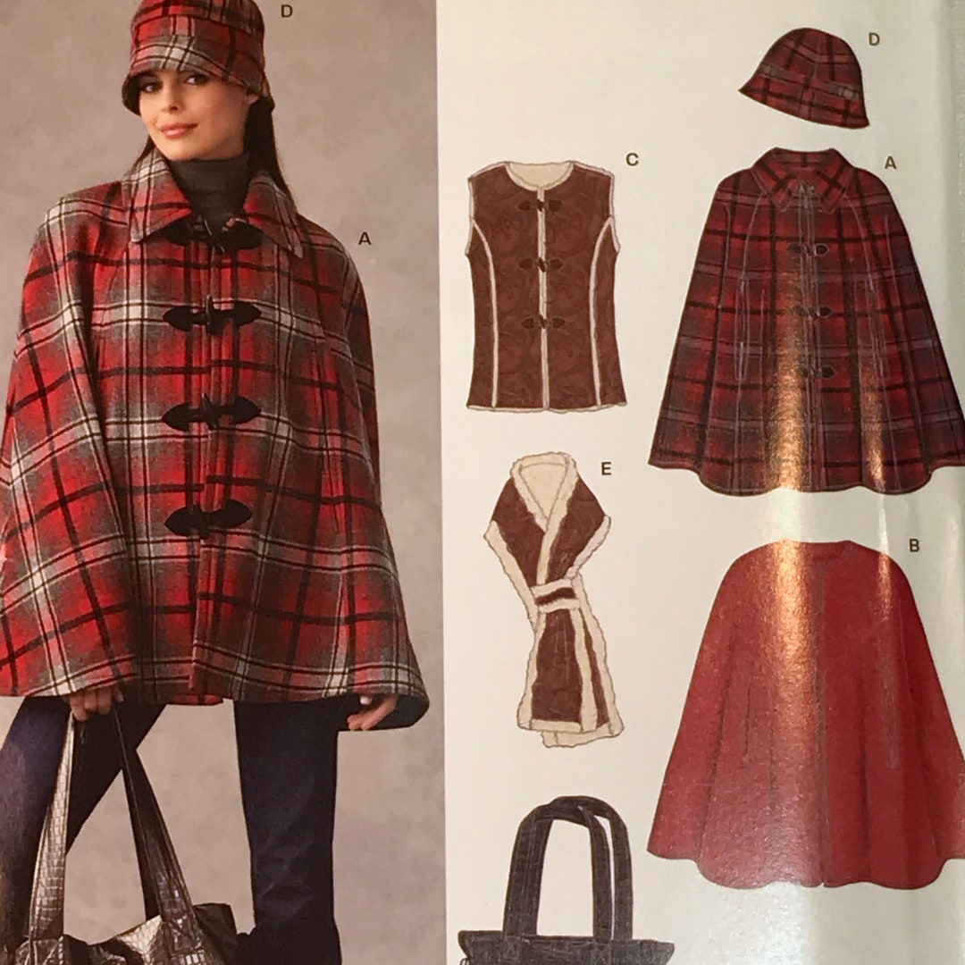 Cape, Vest, Scarf, Hat and Handbag, New Look 6658, All Sizes, 8, 10, 12 ...