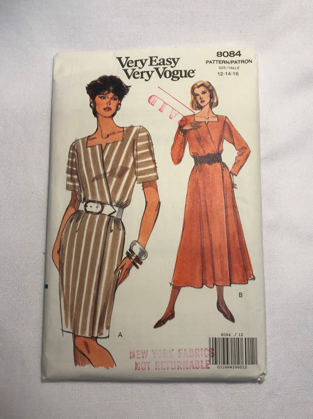 Vintage Wrap Dress With Straight or Full Skirt, Edgy Neckline, Very ...