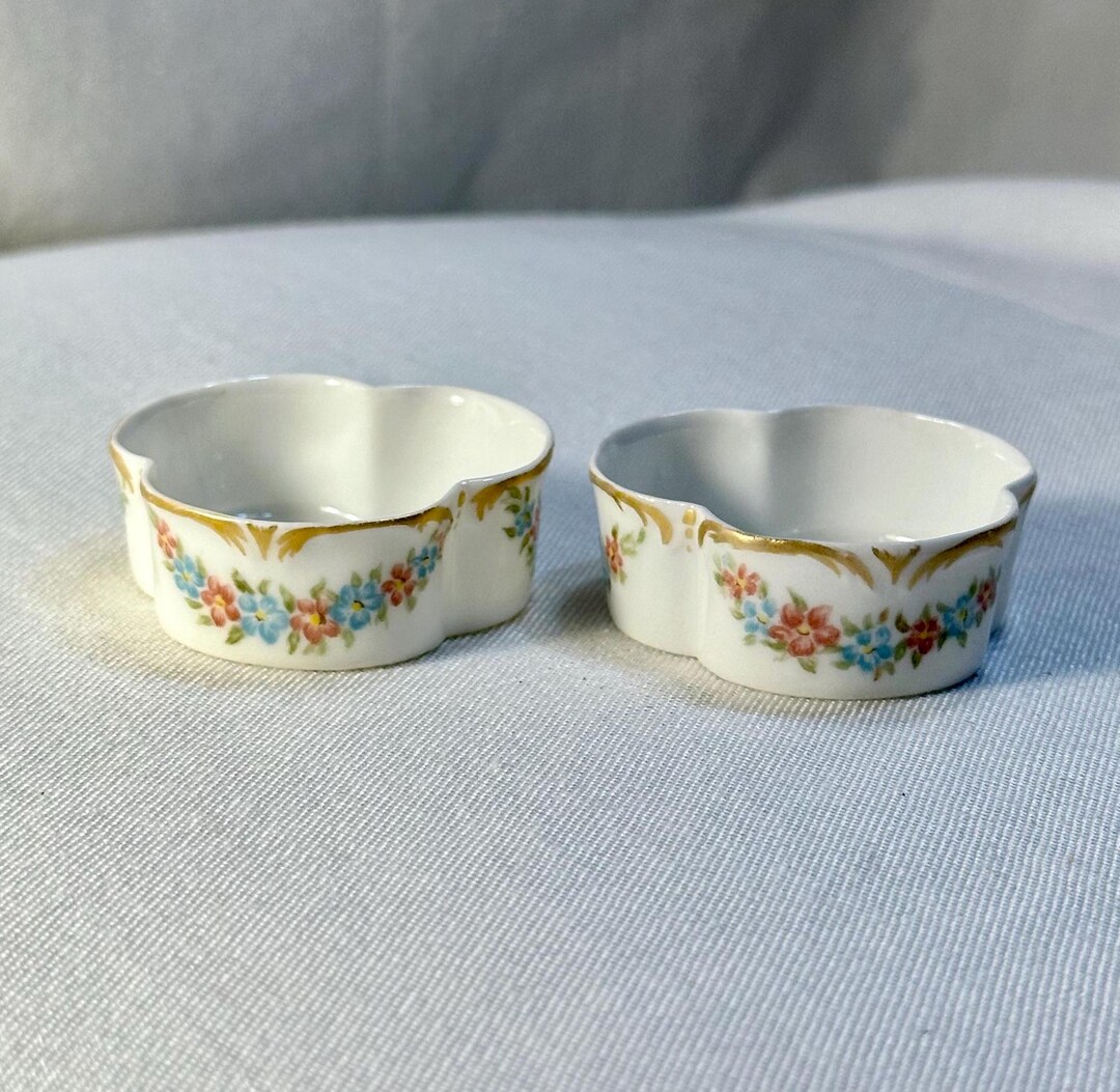 Antique French Porcelain Salt Cellar, Salts, 2 Piece Set, D&C France ...