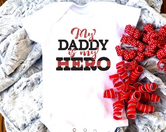 My Daddy is My Hero Shirt Thin Red Line Firefighter Fire | Etsy