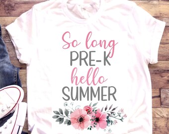 So Long Pre-k Kindergarten Here I Come Graduation Colorful Last Day of ...