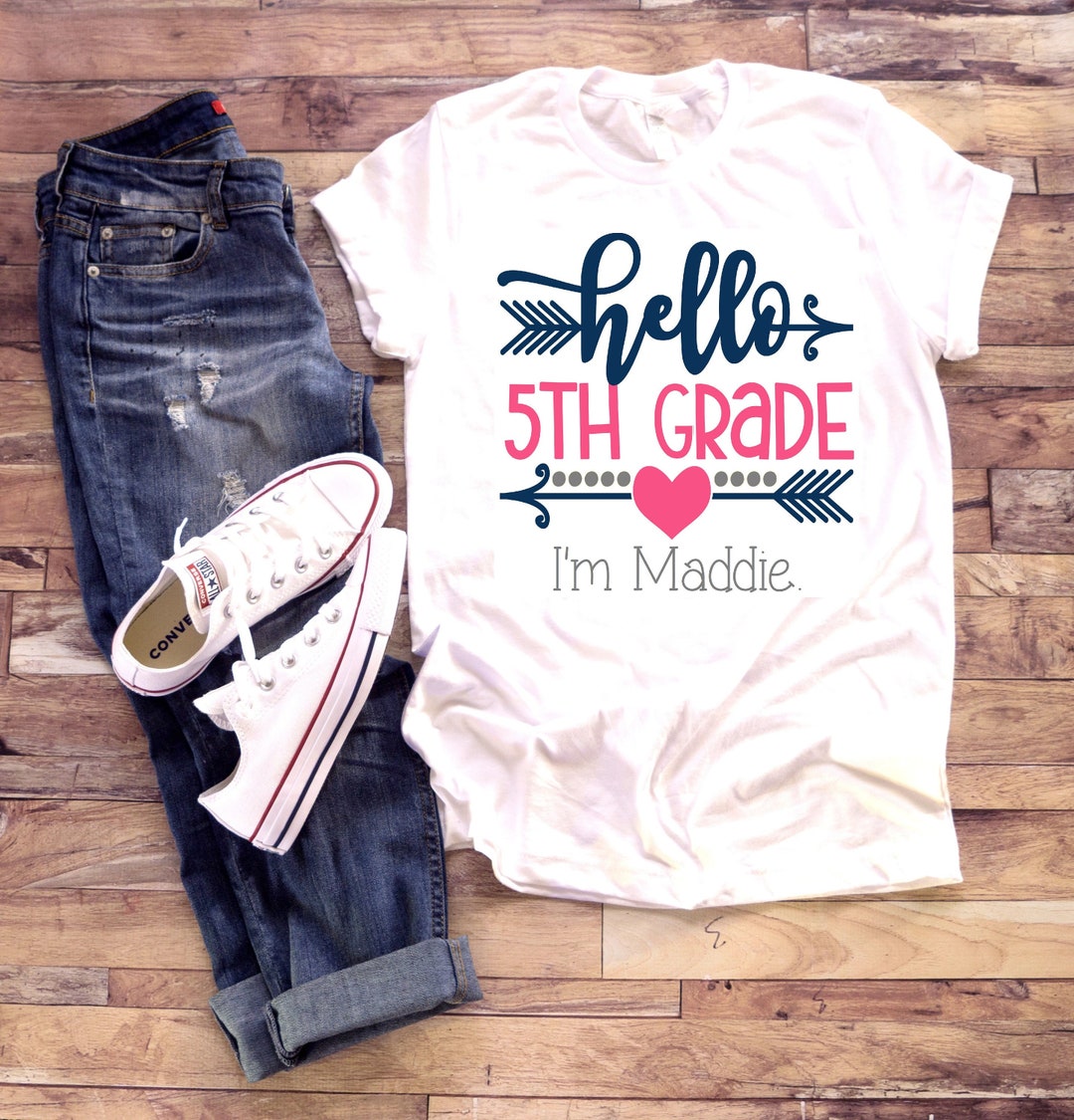 Hello Fifth Grade Shirt School Shirt First Day of School 5th Grade ...