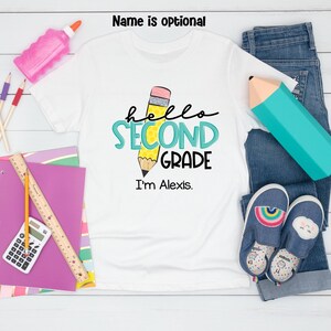 Hello Second Grade Shirt School Shirt First Day of School 2nd Grade ...