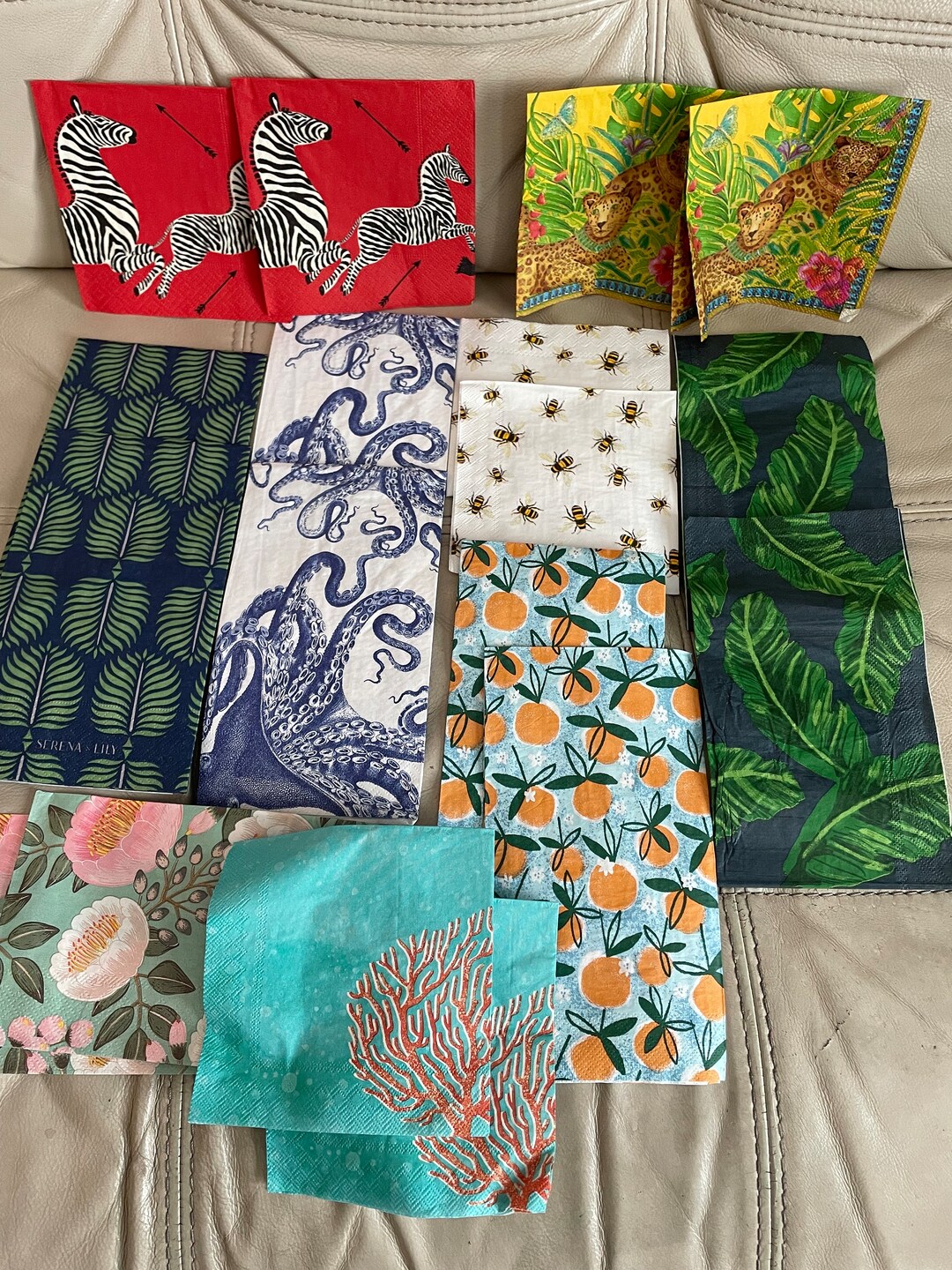 Luxury Paper Napkin Set, 18 Print Paper for Decoupage, Assortment of ...