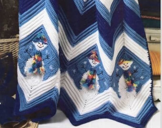 Vintage Crochet Pattern Snowman Ridge Christmas Afghan PDF Instant ...