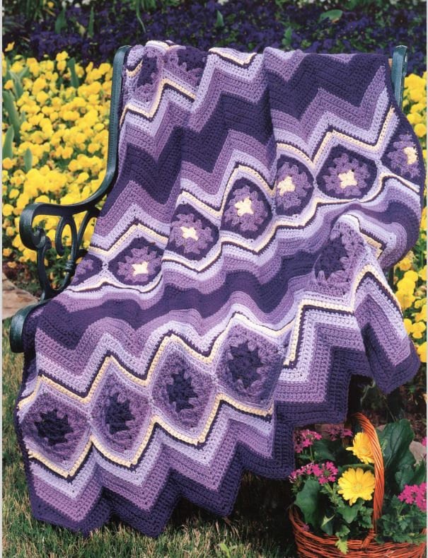 Vintage Crochet Pattern Granny's Ripple Afghan PDF Instant Digital ...