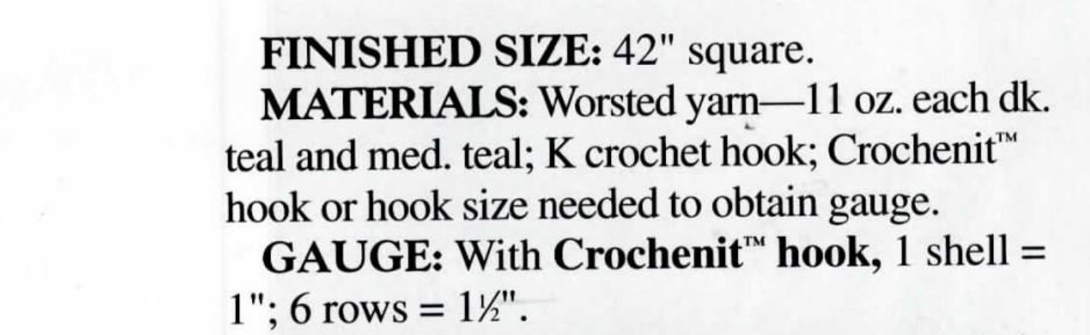 Vintage Crochet Pattern Teal Treasure Afghan PDF Instant Digital ...